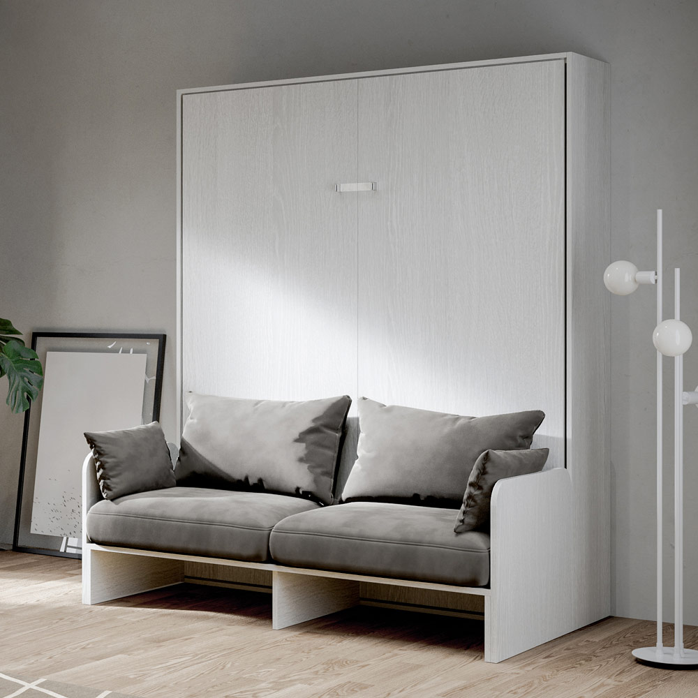 Vertikales Klappdoppelbett mit Sofa