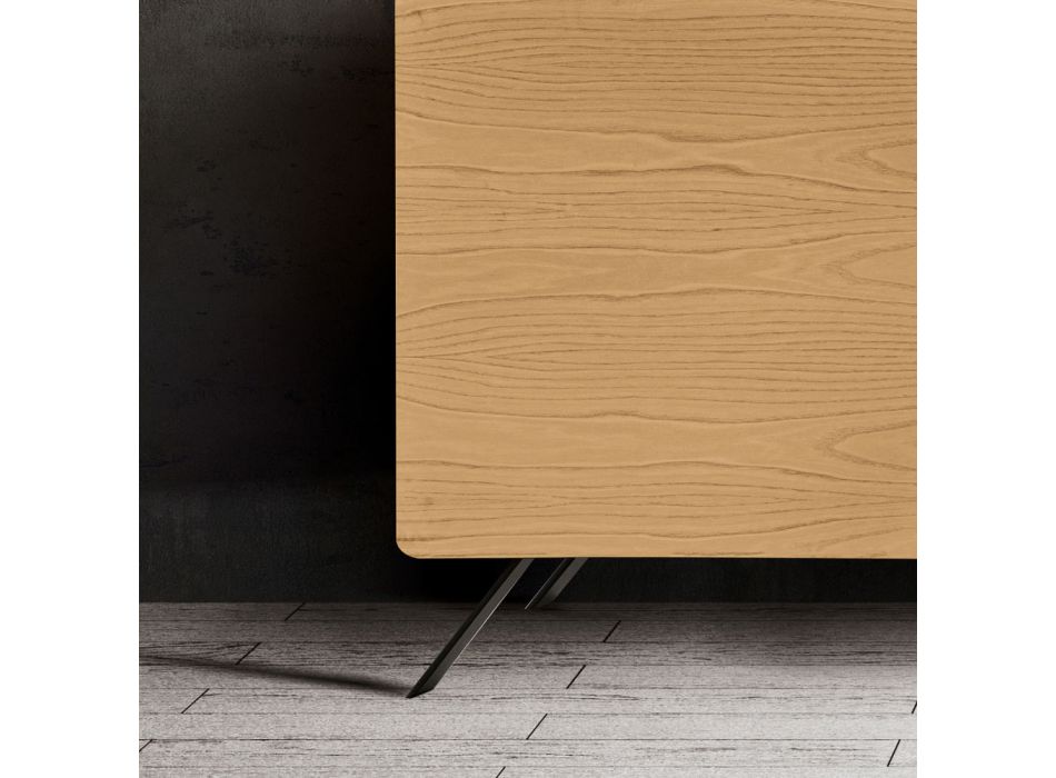 Wohnzimmer-Sideboard mit 4 Türen in der Ausführung Esche natur