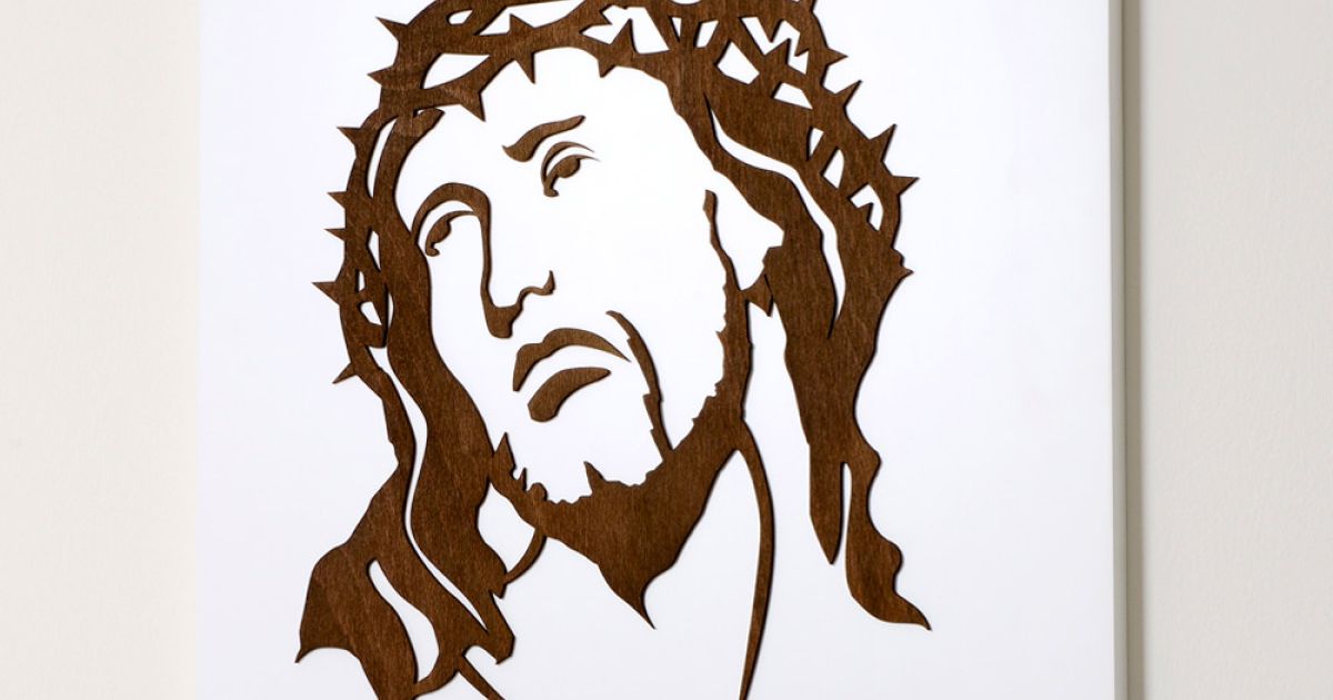 Bild mit dem Antlitz Christi aus Weigè-Holz, hergestellt in Italien